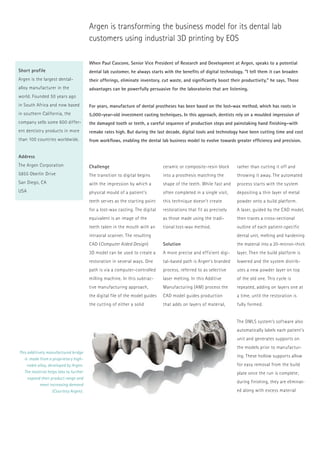 Argen Digital making Dental Bridges with EOS 3D Additive Manufacturing ...