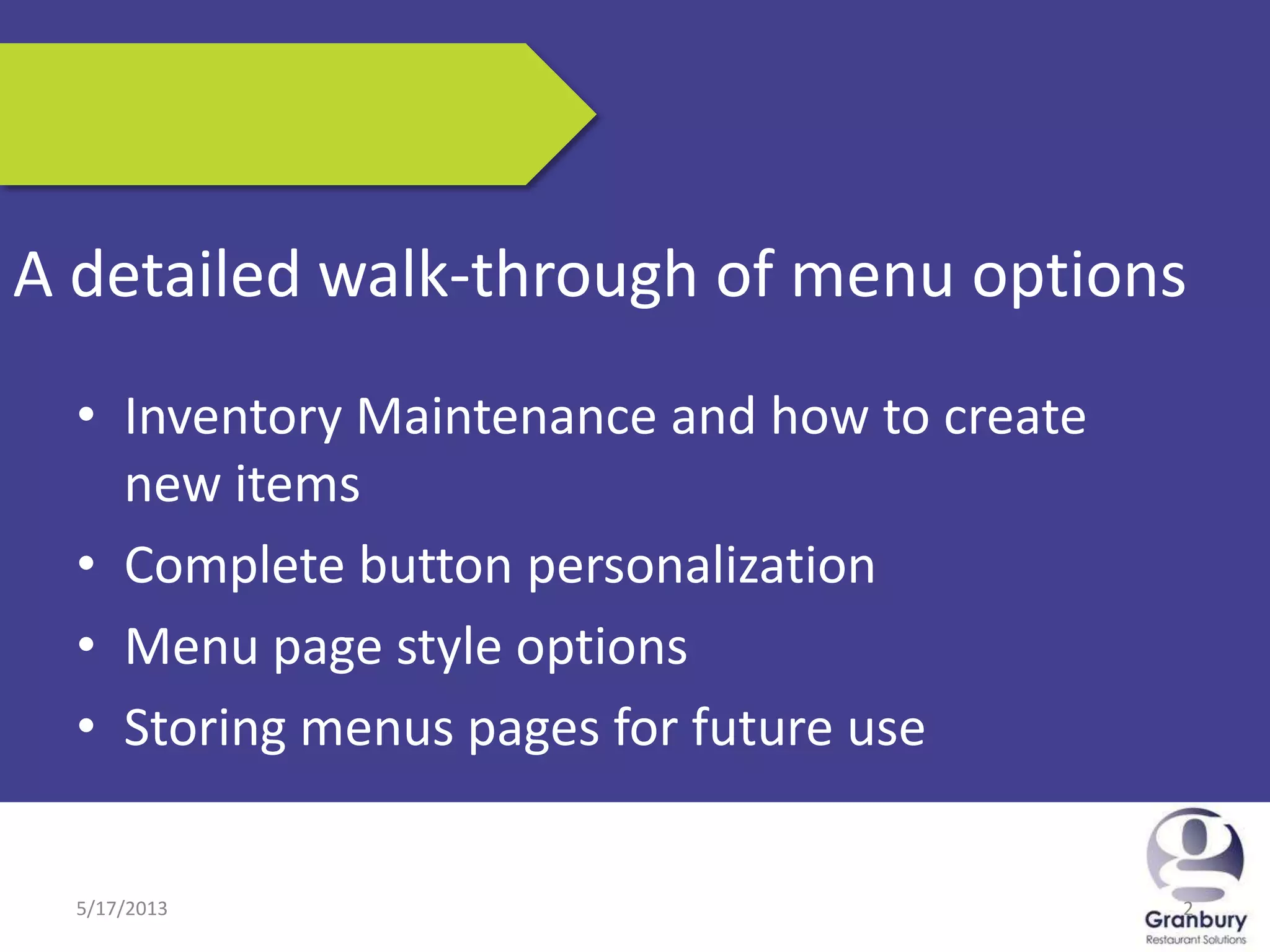 Csm menu changes | PPTX
