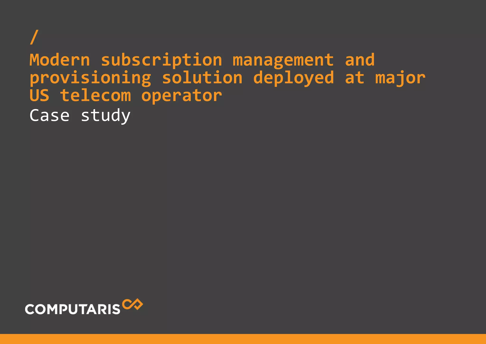 Modern subscription management and provisioning solution | PPT