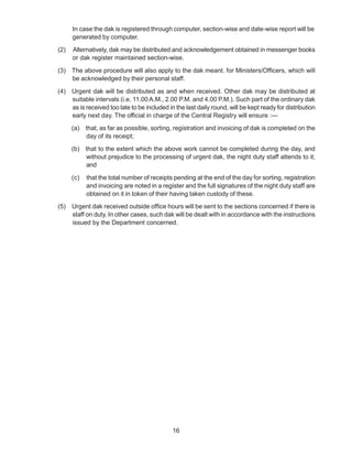 CENTRAL SECRETARIAT MANUAL OF OFFICE PROCEDURE | PDF
