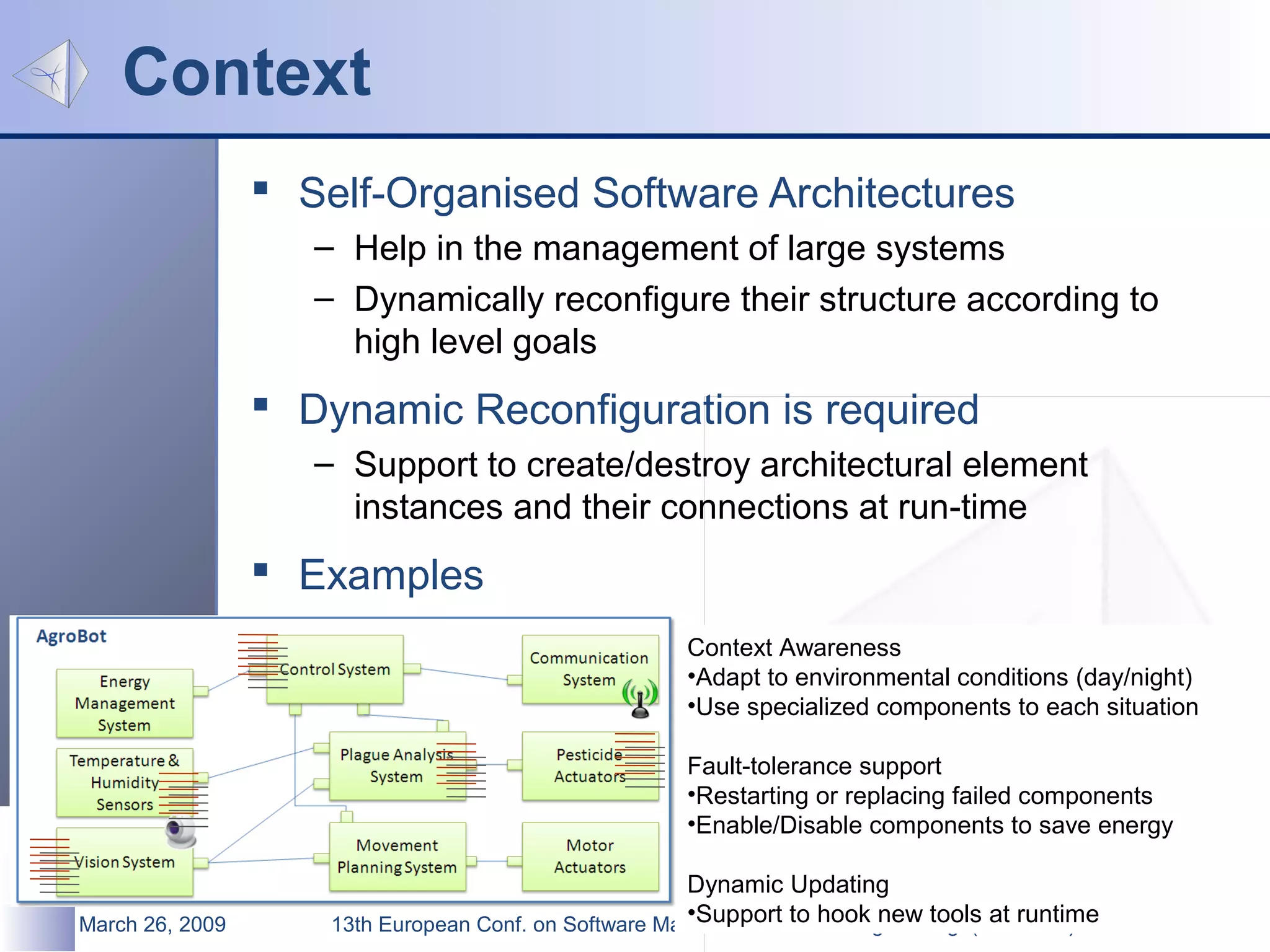 Handling The Dynamic Reconfiguration Of Software Architectures Using
