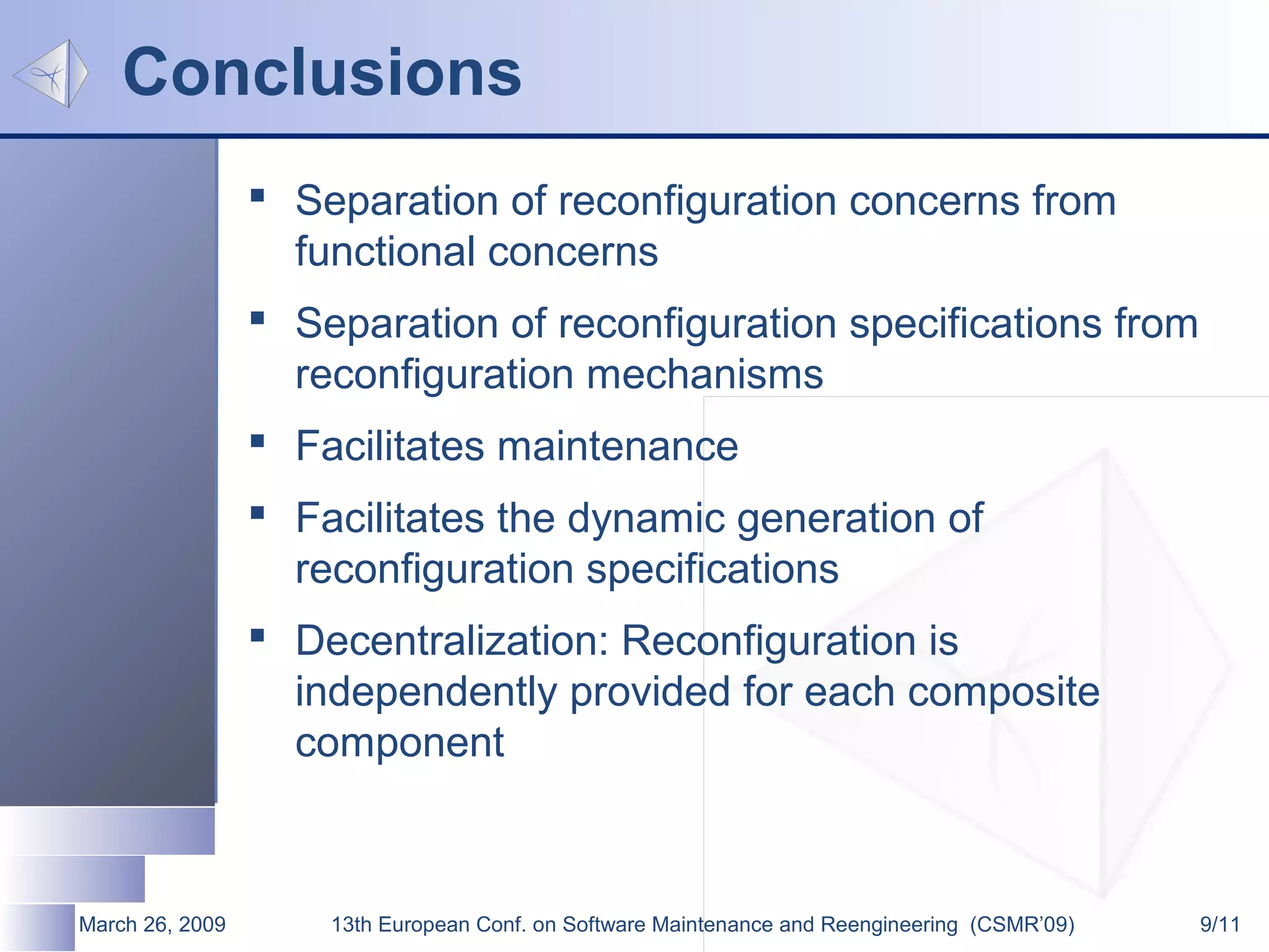 Handling The Dynamic Reconfiguration Of Software Architectures Using Aspects Ppt