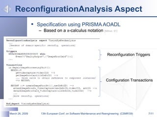 Handling the Dynamic Reconfiguration of Software Architectures using Aspects | PPT | Operating ...