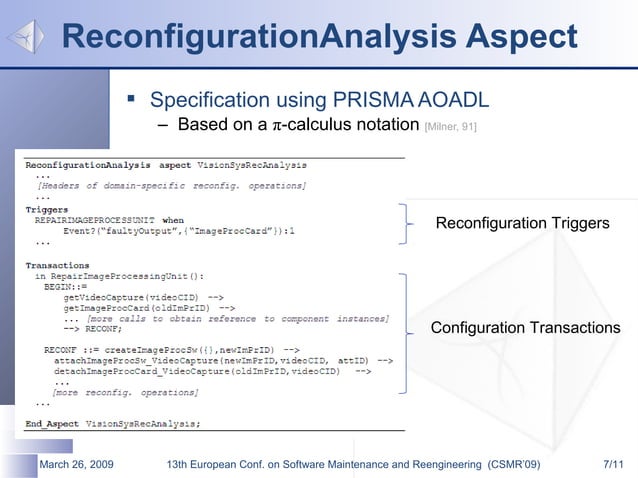 Handling The Dynamic Reconfiguration Of Software Architectures Using