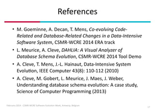 Co-evolving changes in a data-intensive software system | PDF | Databases | Computer Software ...