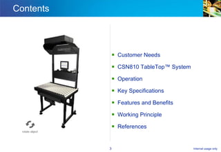 CSN810 Table Top Product Presentation | PPT