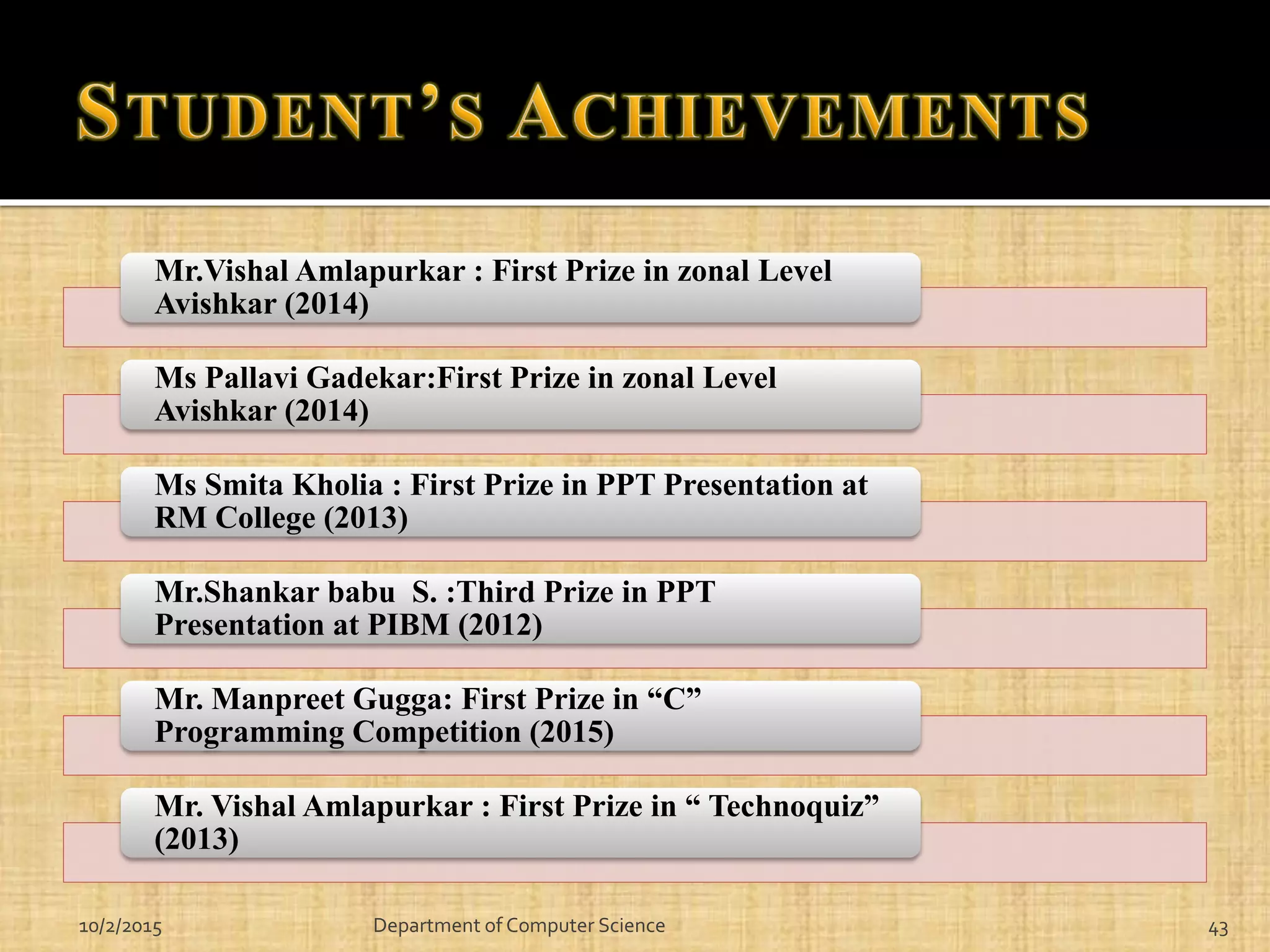 Computer Science NAAC presentation Pratibha college Chinchwad | PPTX