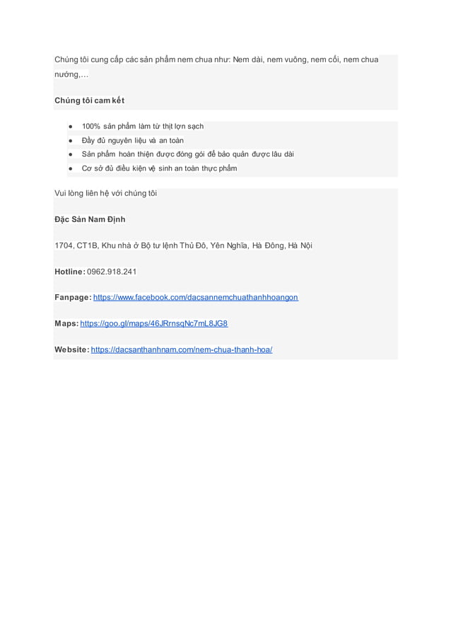 Đặc sản Nem Chua Thanh Hóa Tại Hà Nội | PDF