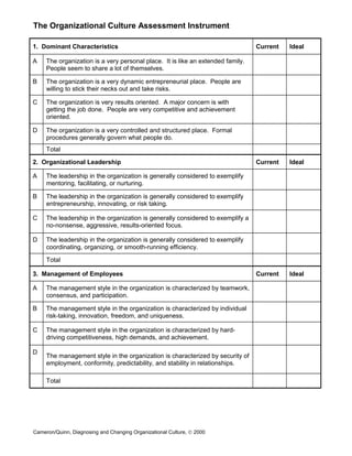 Cs ocai assessment | DOC