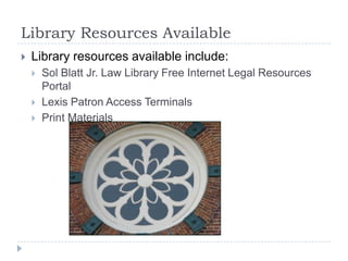 Sol Blatt Jr. Law Library, Charleston School of Law, Resources for ...