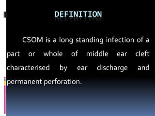 CSOM TUBO TYMPANIC DISEASE | PPSX