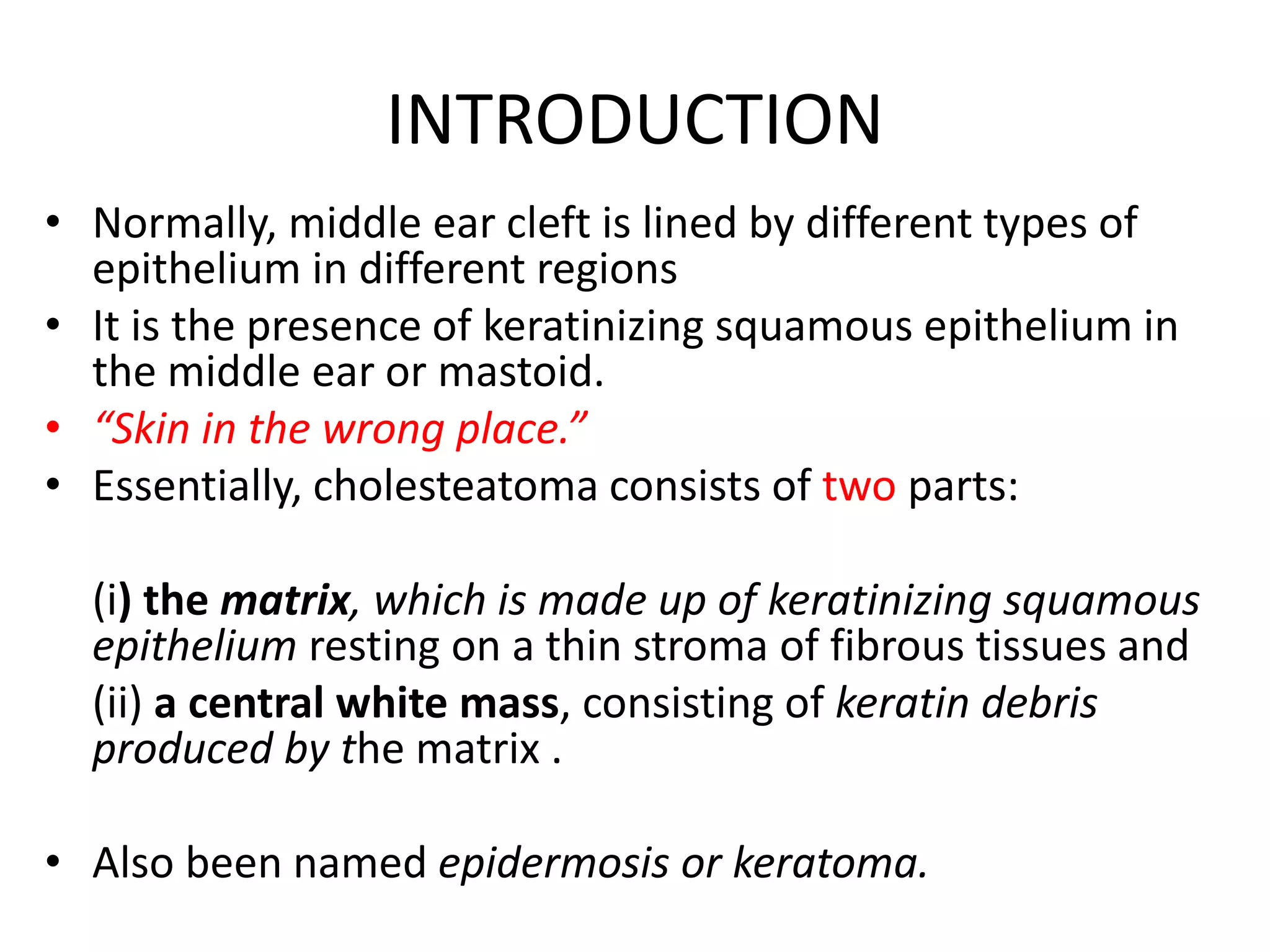 Csom, cholesteatoma | PPTX