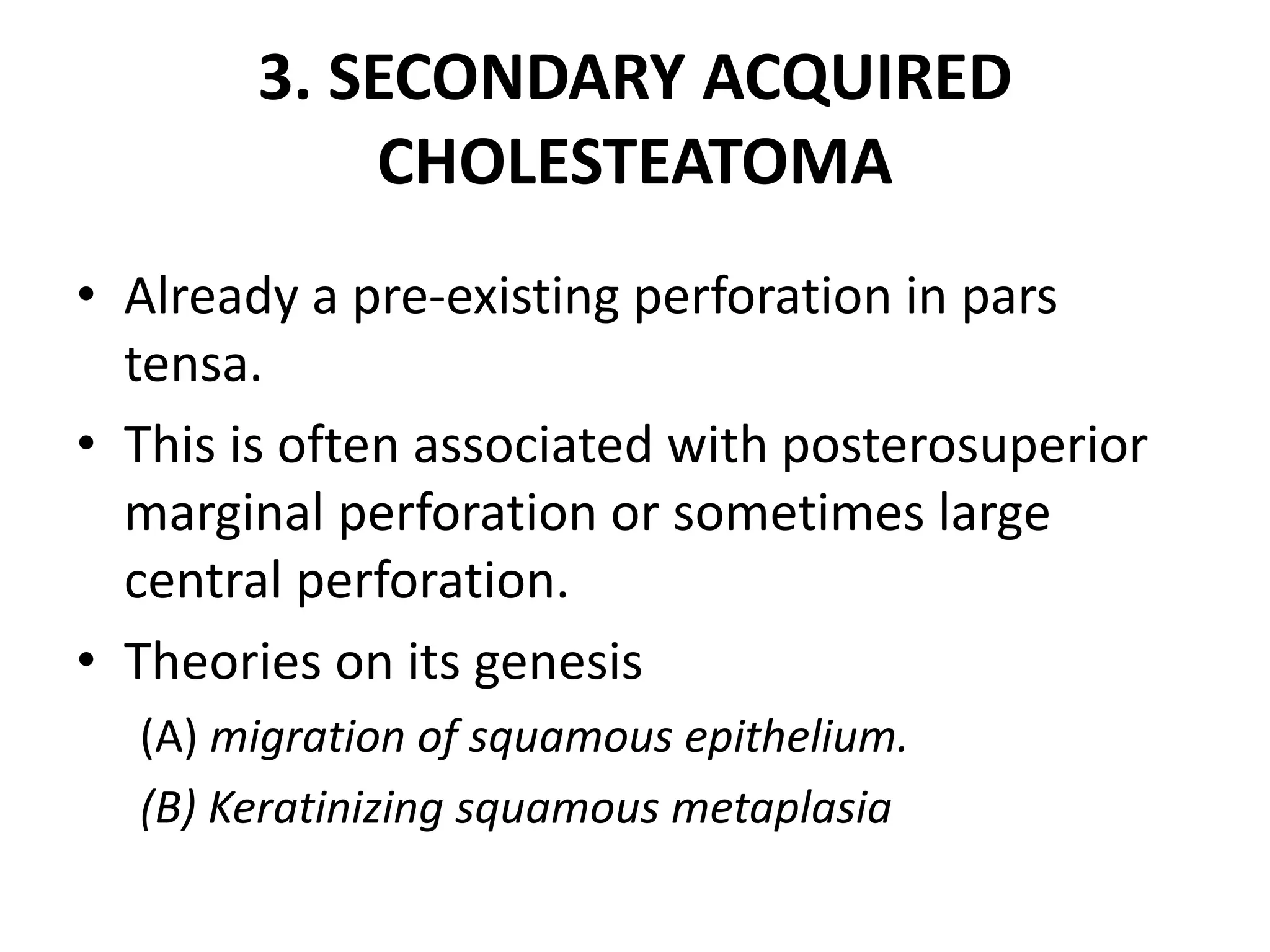 Csom, cholesteatoma | PPTX