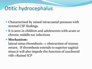 Otitis media intracranial complications | PPTX