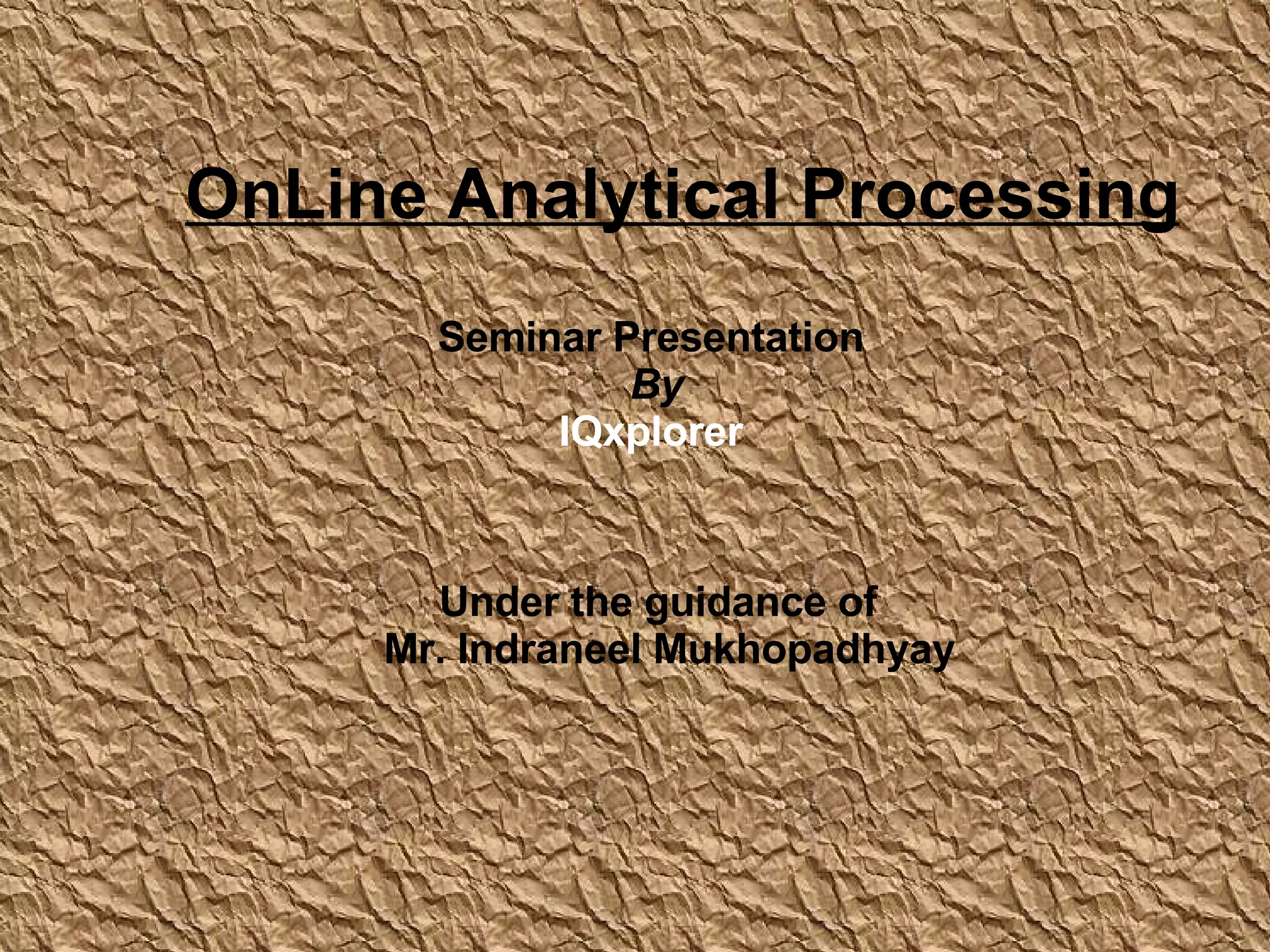 Online Analytical Processing | PPT