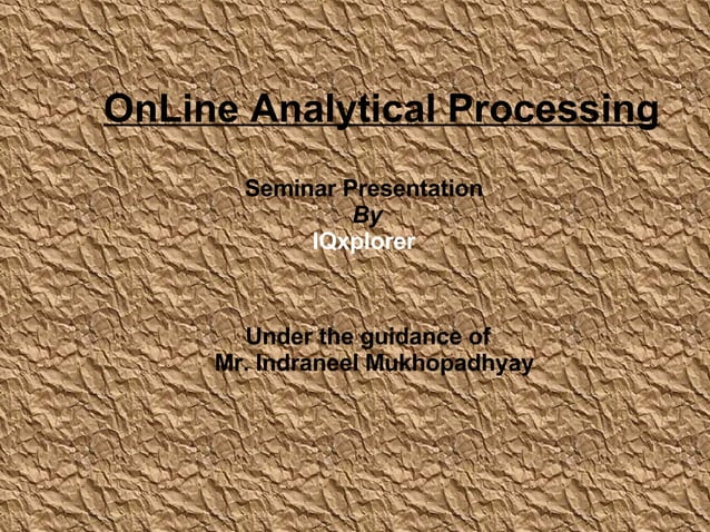 Online Analytical Processing | PPT