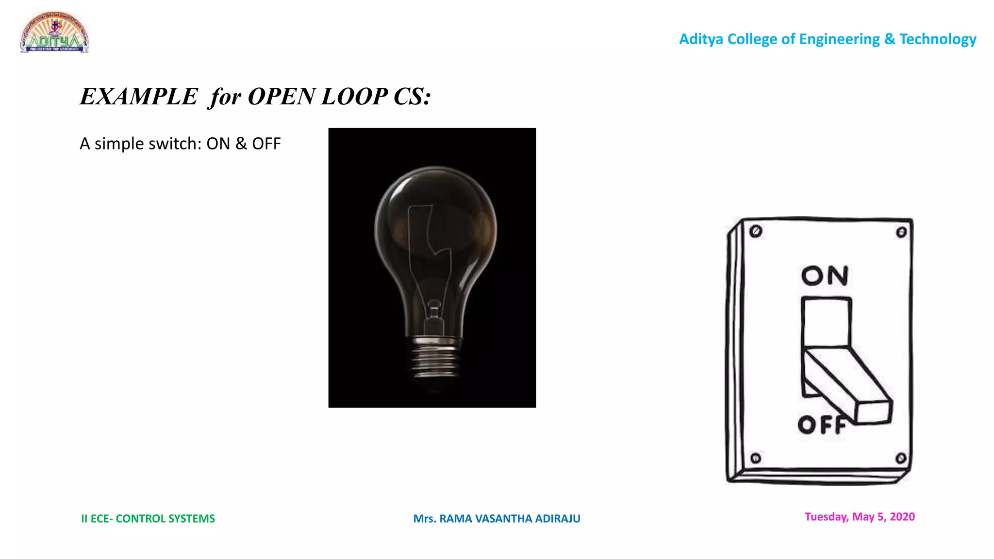 Introduction To Control System Open Loop And Closed Loop System Ppt