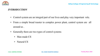 Introduction to control system( open loop & closed loop system) | PPT