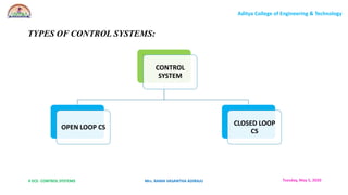 Introduction to control system( open loop & closed loop system) | PPT