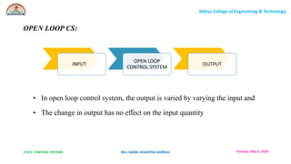 Introduction to control system( open loop & closed loop system) | PPT