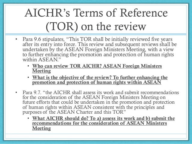 Opportunities for CSOs in TOR Review and Amendment