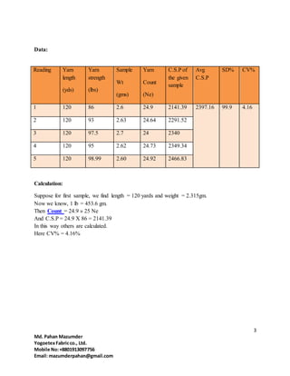 Yarn CSP Test | DOCX
