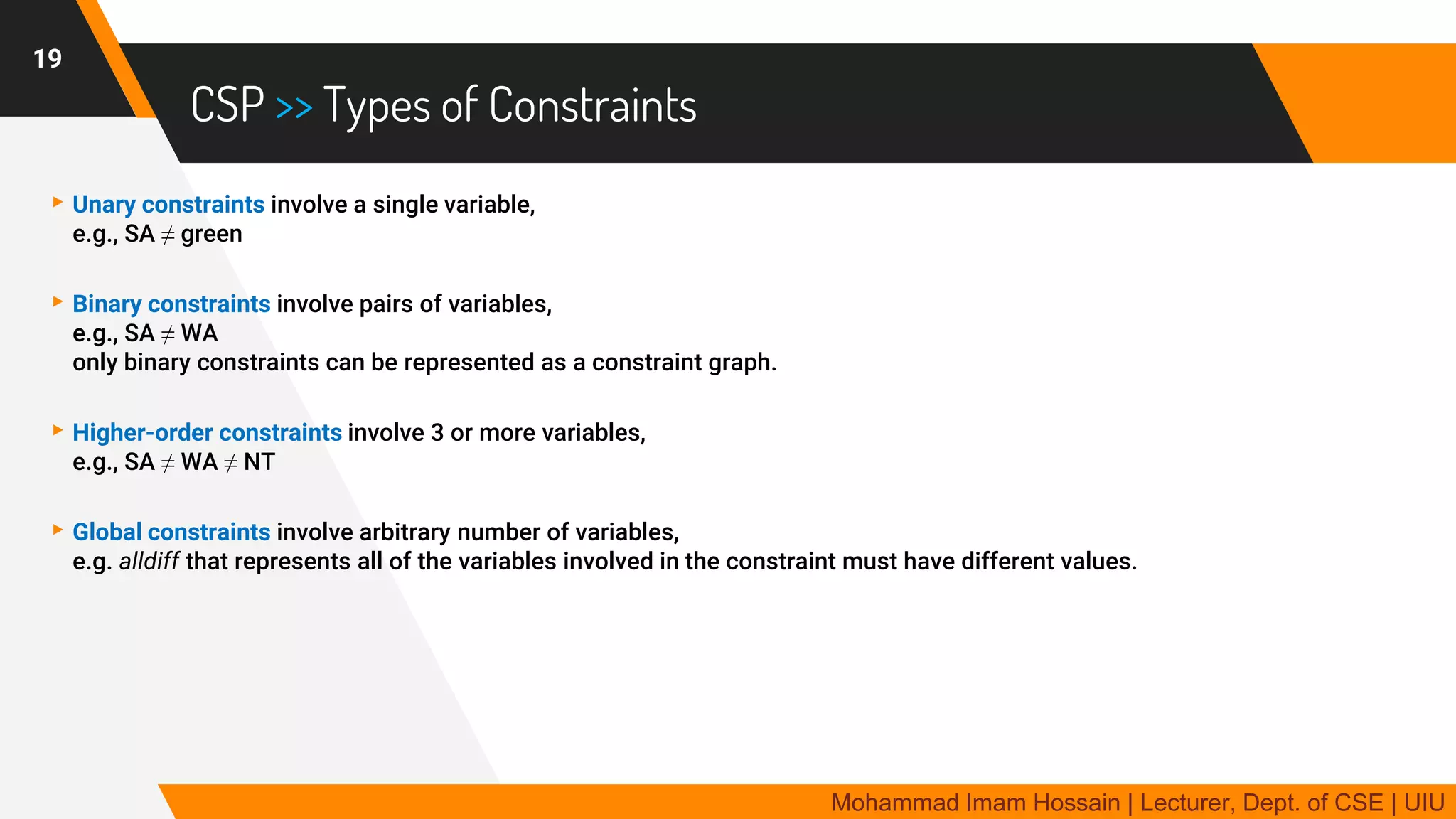 AI 7 | Constraint Satisfaction Problem | PDF