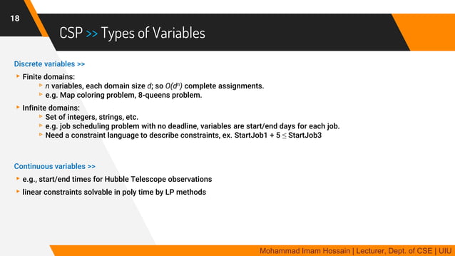 Ai 7 Constraint Satisfaction Problem Ppt