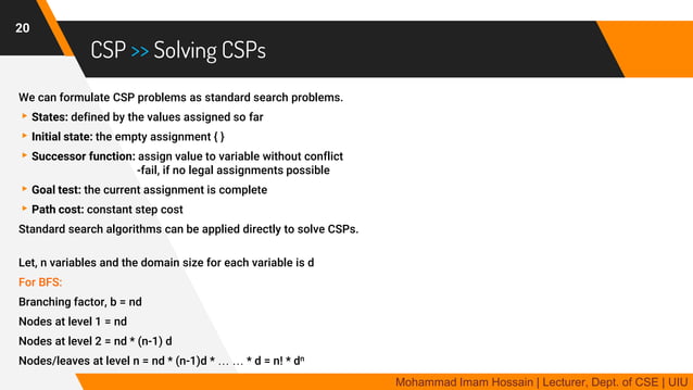 AI 7 | Constraint Satisfaction Problem | PDF