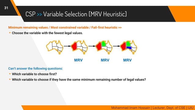 Ai 7 Constraint Satisfaction Problem Ppt