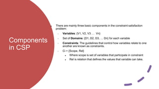 Constraint satisfaction Problem Artificial Intelligence | PPTX | Programming Languages | Computing