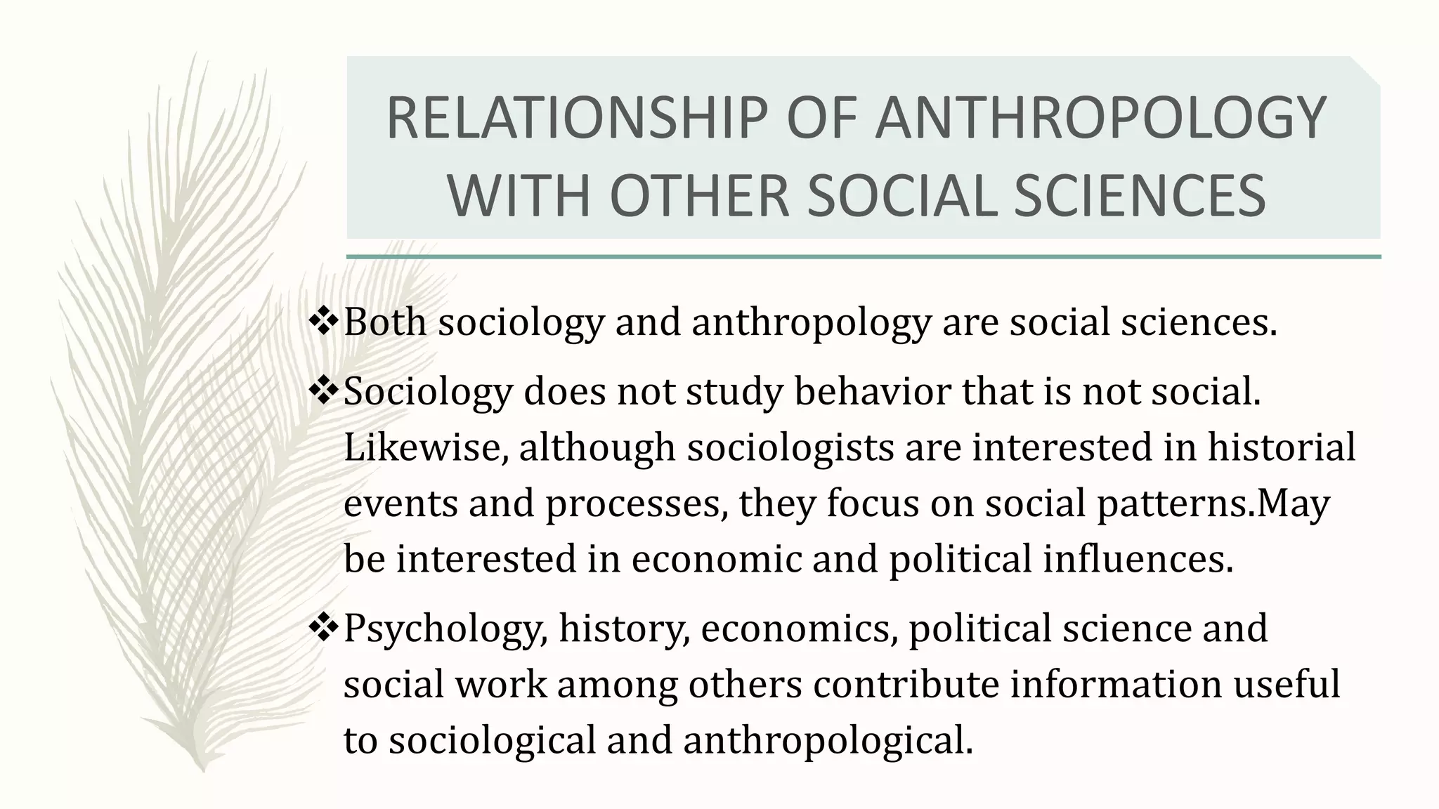 Anthropology, Sociology and Political Science | PPTX