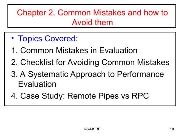 Computer System Performance Analysis CSE | PPT