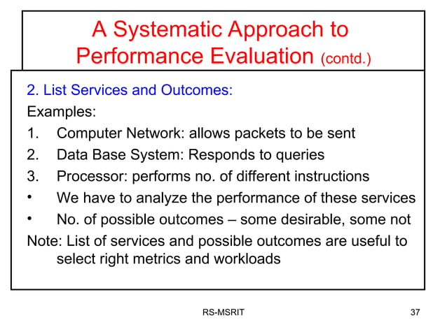 Computer System Performance Analysis CSE | PPT