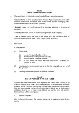 Conditional Sale and Purchase Agreement / Contract (Purchase this doc, Text: 08118887270 ...