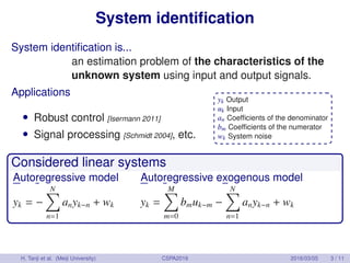 Nonparametric Bayesian models for AR and ARX identification (CSPA 2016) | PPT