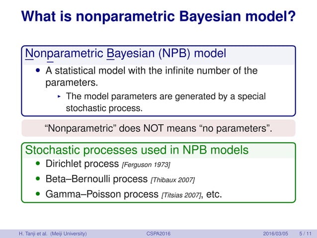 Nonparametric Bayesian models for AR and ARX identification (CSPA 2016) | PPT