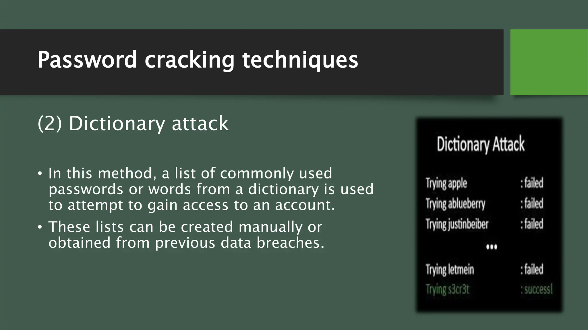 Cyber Security(Password Cracking Presentation).pptx | Information and Network Security | Computing