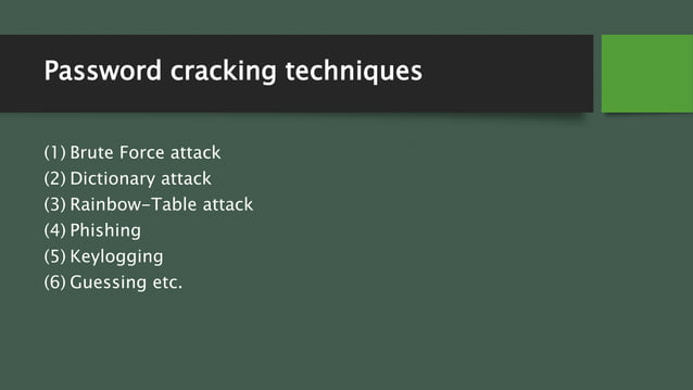 Cyber Securitypassword Cracking Presentationpptx Information And Network Security Computing