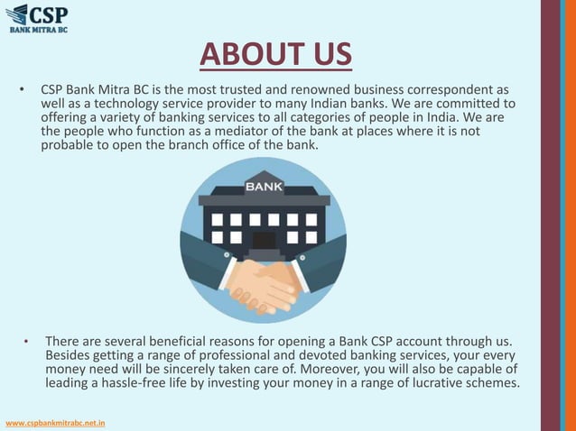 CSP Bank Mitra BC-Your trusted partner for All Bank CSP | PPTX ...