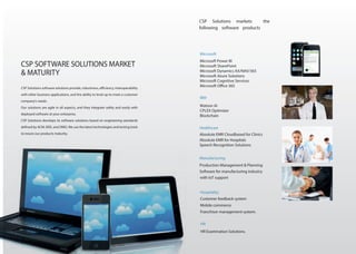 CSP Solutions Corporate Profile 2018 | PDF