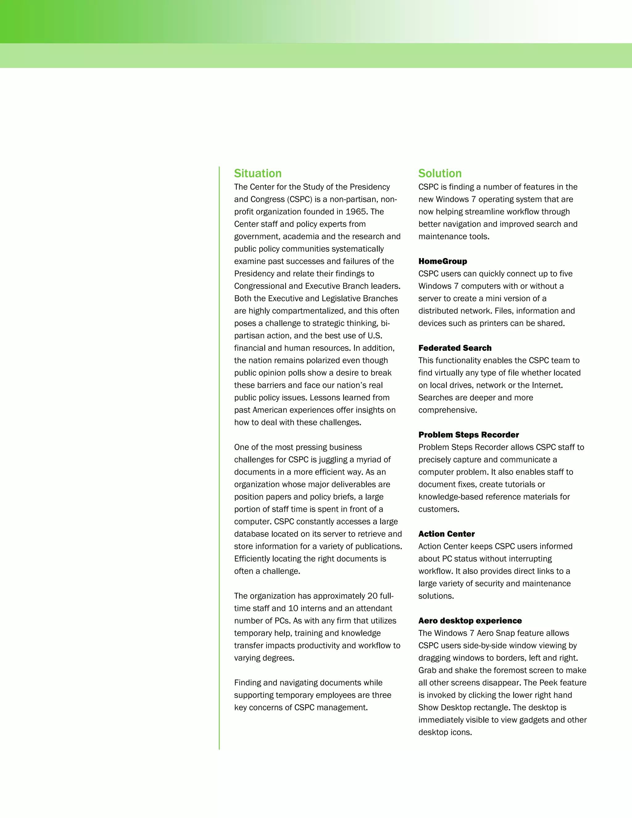 CSPC sppeds up workflow with Windows 7 Professional | PDF