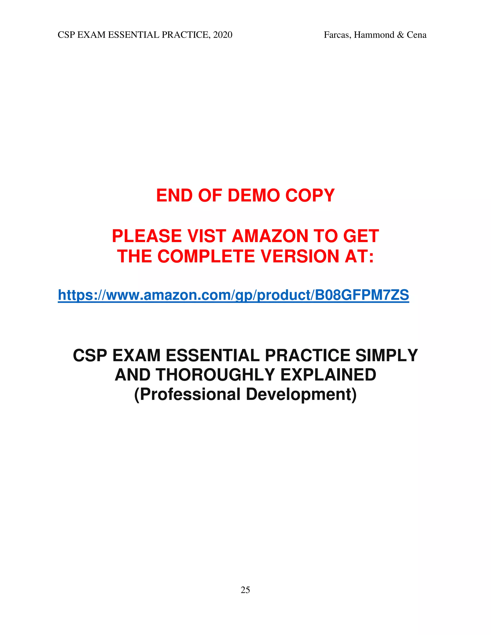 CSP exam essential practice questions | PDF CSP exam essential practice questions | PDF