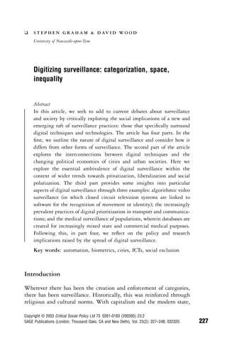 Digital Surveillance Techniques Transform Social Control | PDF