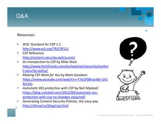 Preventing XSS with Content Security Policy | PPT