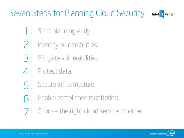 Cloud Security Checklist and Planning Guide Summary | PPT