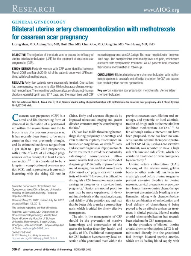 Cesarean Scar Pregnancy Management 2012 Pdf