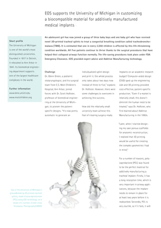 University of Michigan live-saving tracheal splints using the EOS ...