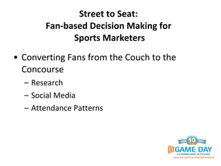 Sports Fan-based Decision Making | PPT