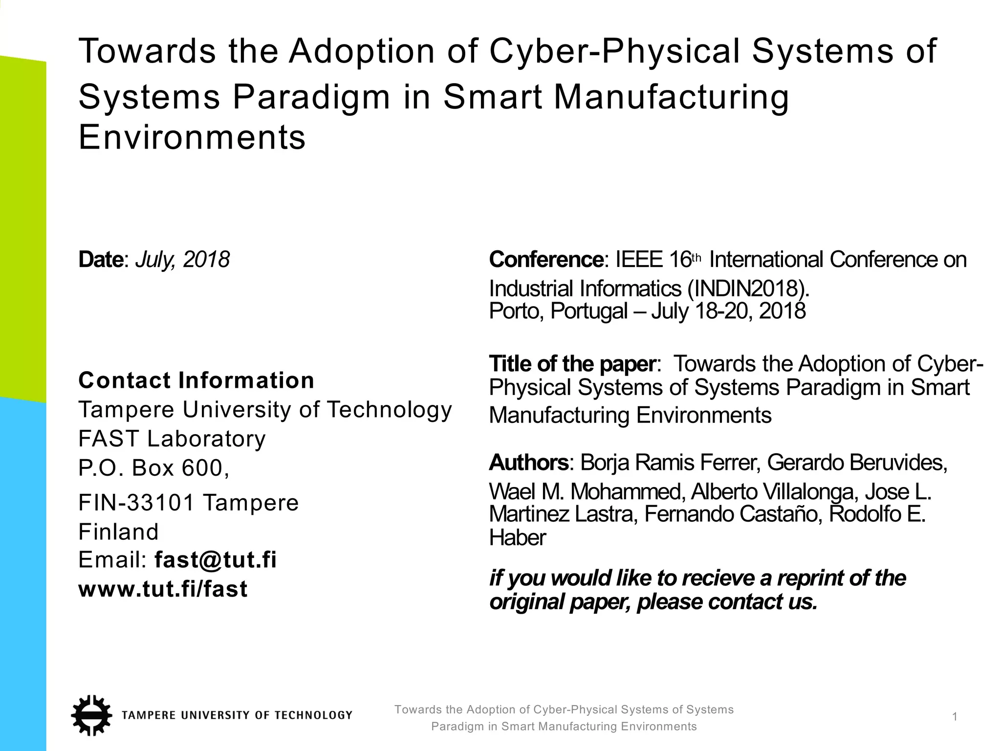Towards the Adoption of Cyber-Physical Systems of Systems Paradigm in Smart Manufacturing ...